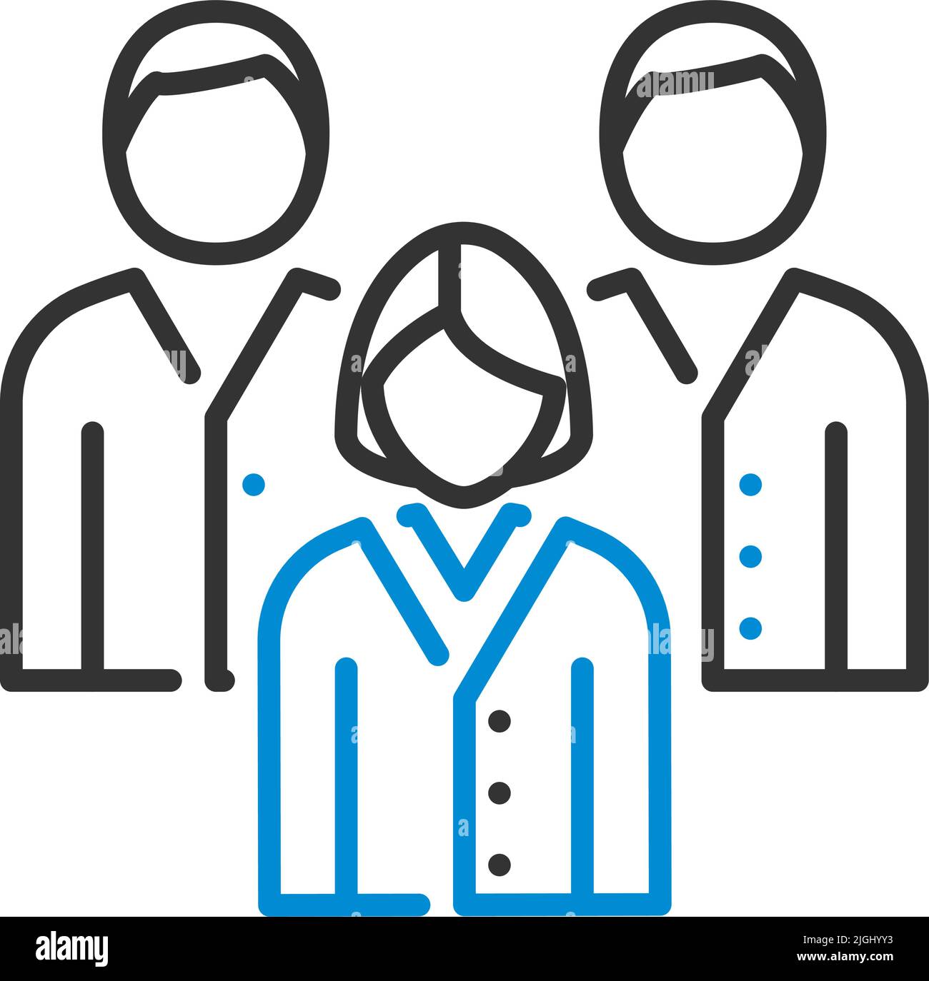 Corporate Team Icon. Editable Bold Outline With Color Fill Design ...