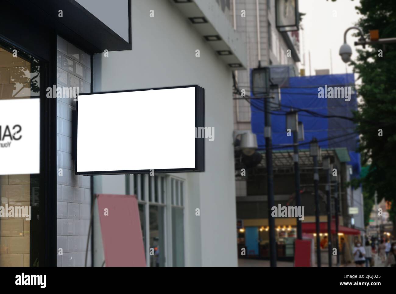 Street lamp sign mock-up ad photo Stock Photo - Alamy