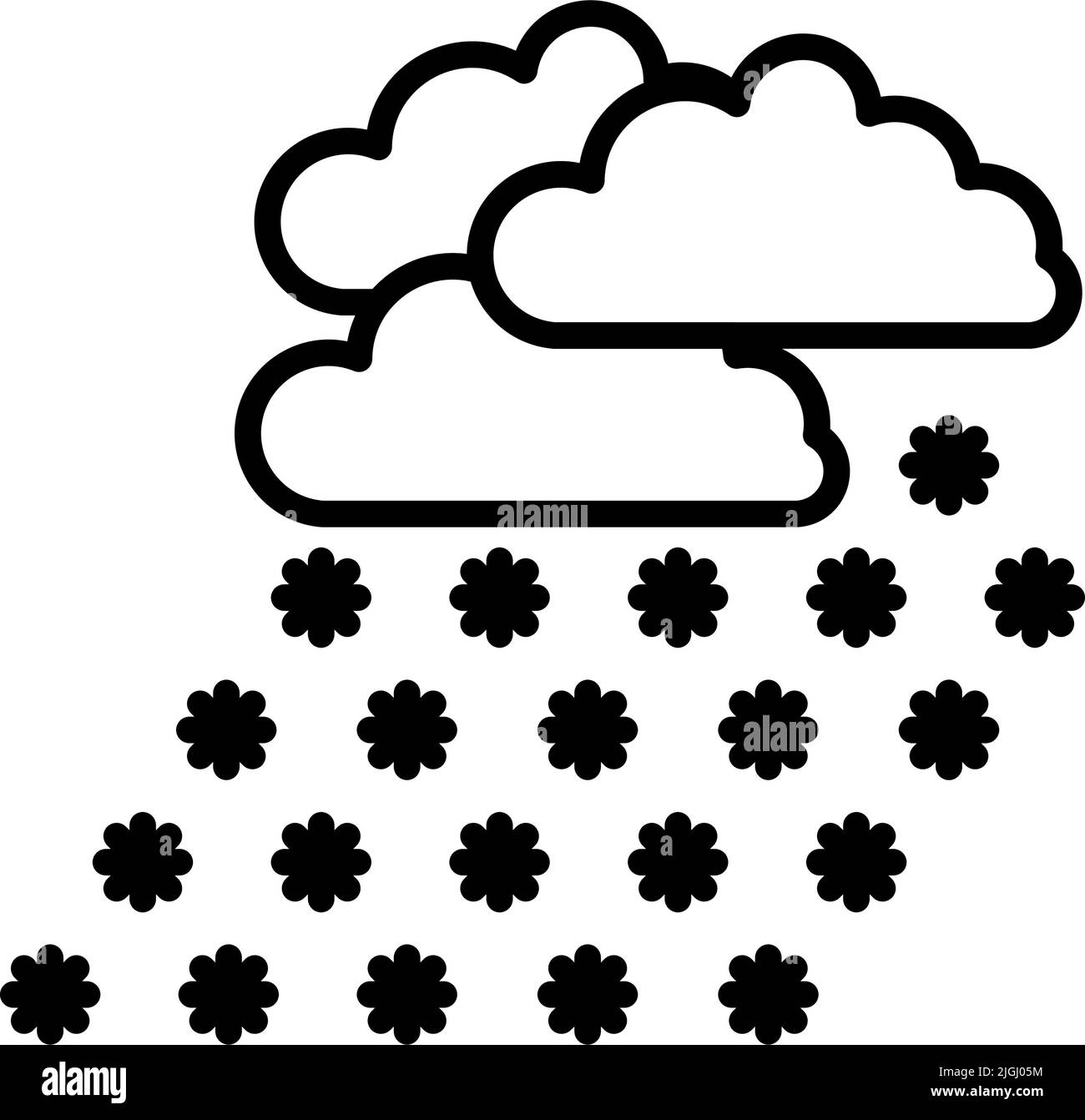 Snowfall Icon. Bold outline design with editable stroke width. Vector ...