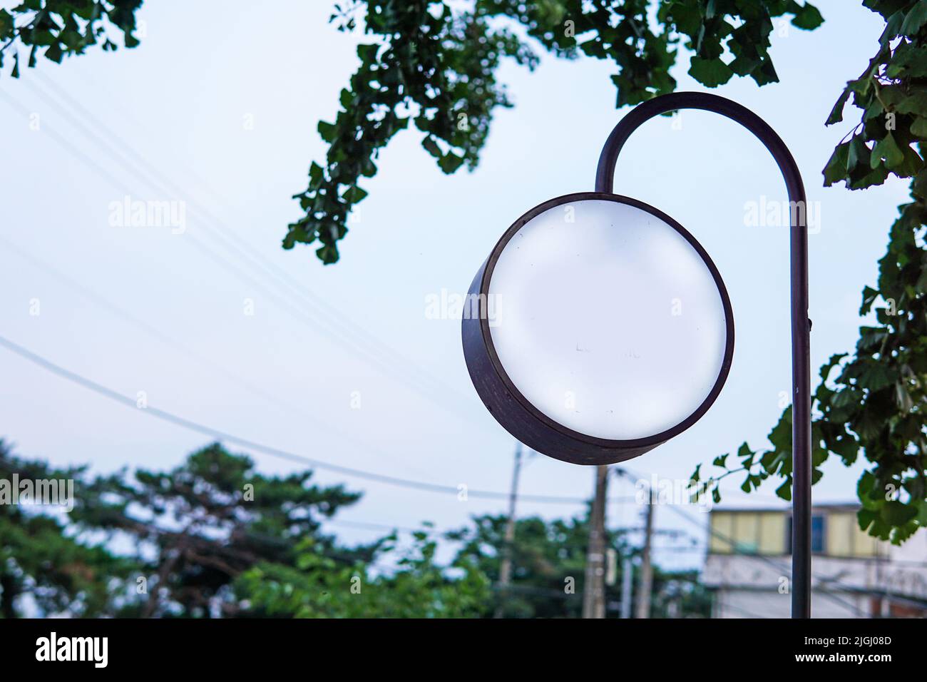 Street lamp sign mock-up ad photo Stock Photo - Alamy
