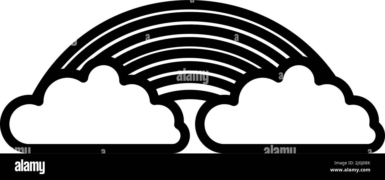 Rainbow Icon. Bold outline design with editable stroke width. Vector ...