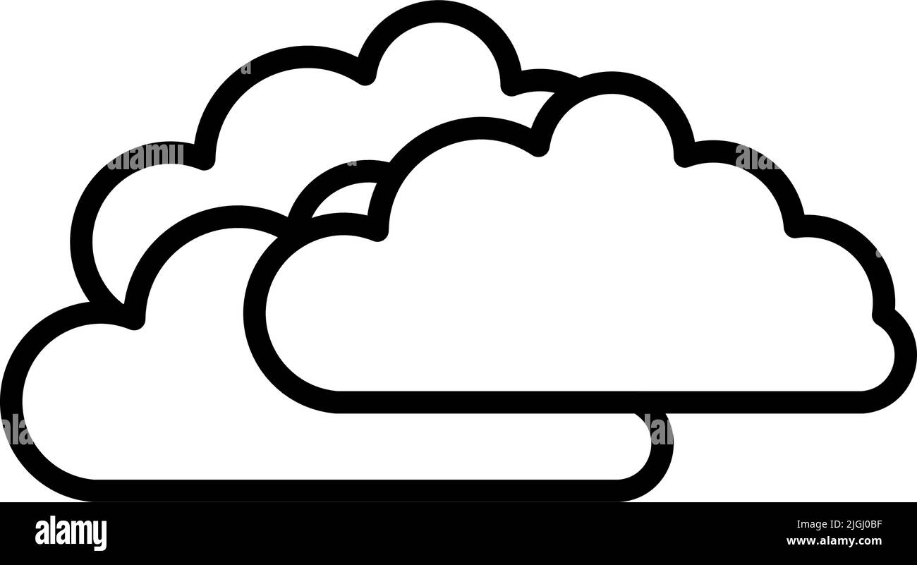 Cloudy Icon. Bold outline design with editable stroke width. Vector ...