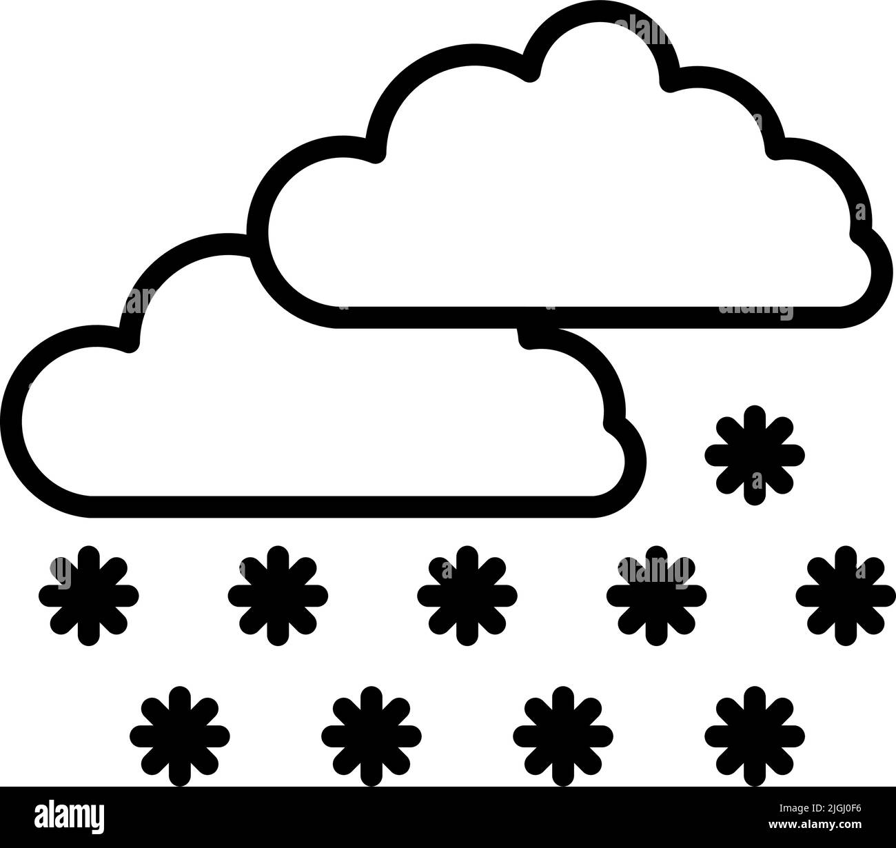 Snow Icon. Bold outline design with editable stroke width. Vector ...