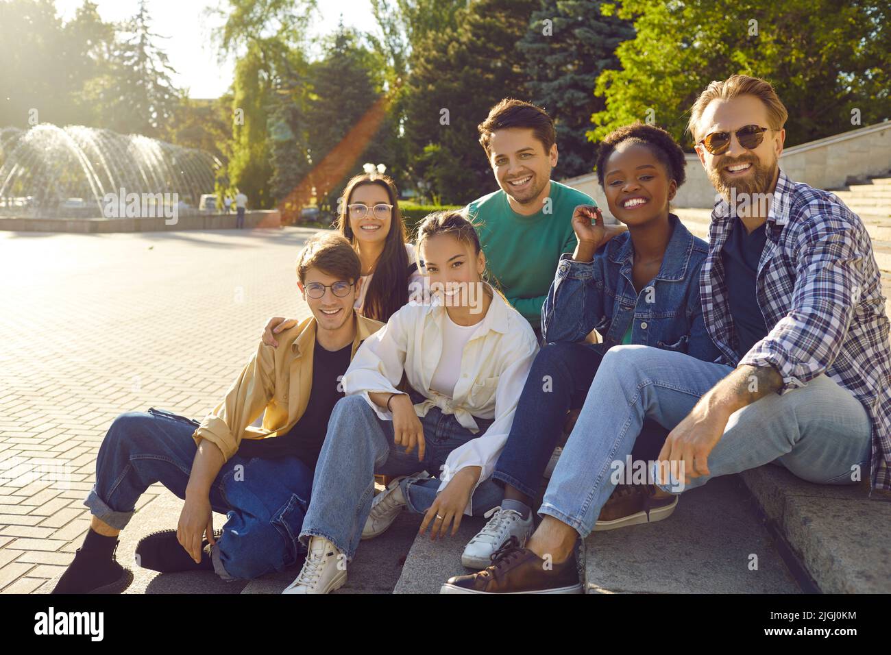 Group people on stairs hi-res stock photography and images - Alamy