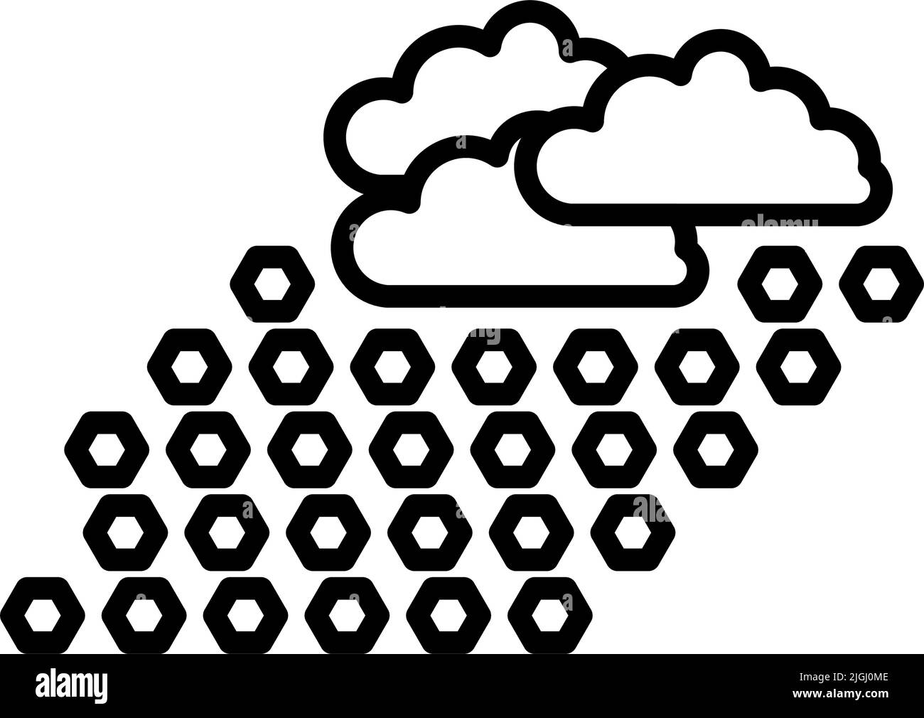 Hail Icon Bold Outline Design With Editable Stroke Width Vector Illustration Stock Vector