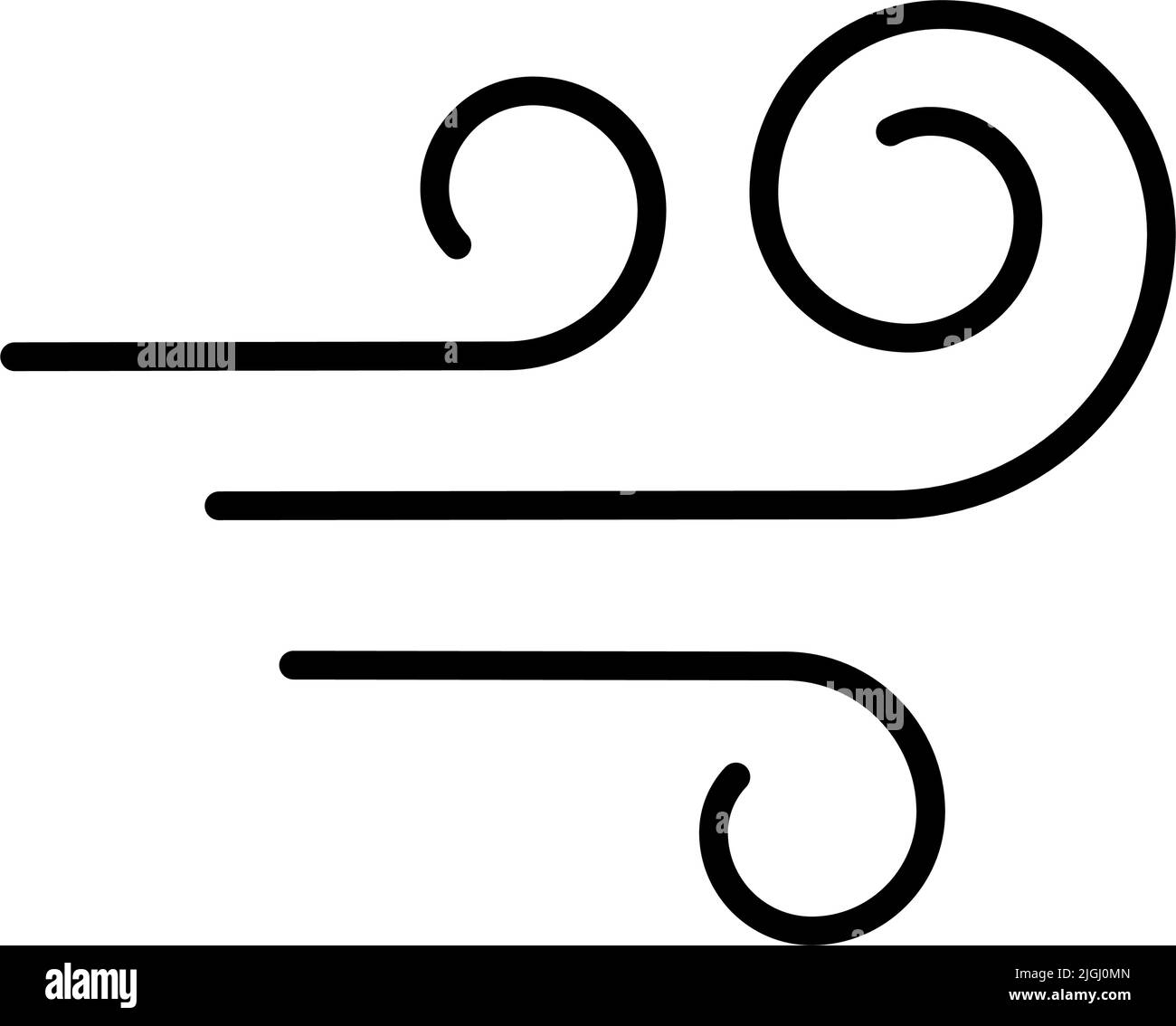 Wind Icon. Bold outline design with editable stroke width. Vector ...