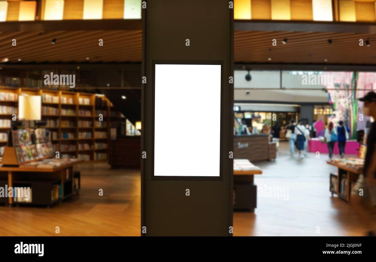 Advertising poster board inside department store Stock Photo - Alamy