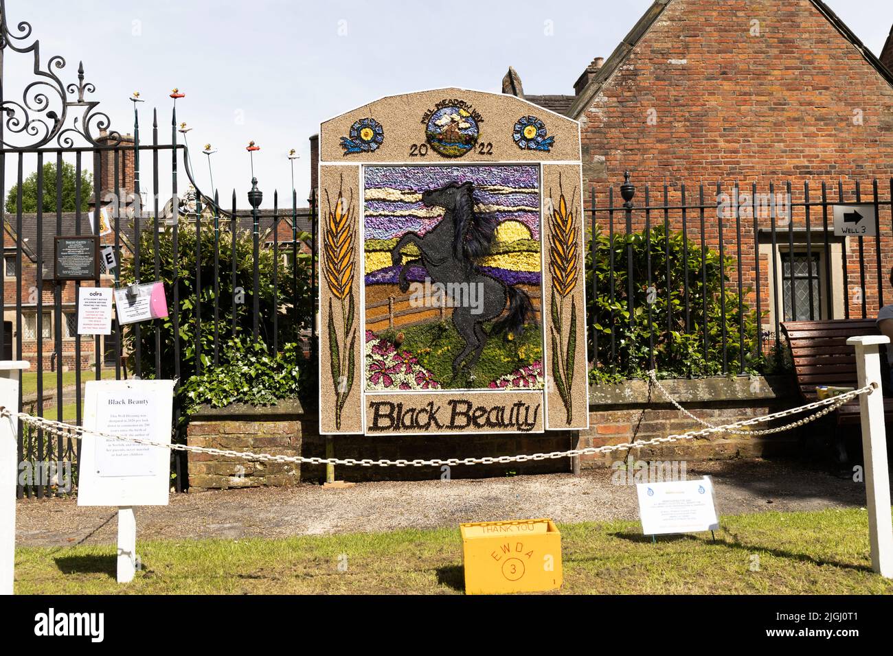 200th Birthday of Anna Sewell well dressing panel of Black Beauty ...