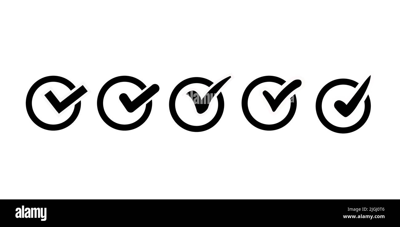 check mark icon set vector logo template illustration Stock Vector Image & Art - Alamy