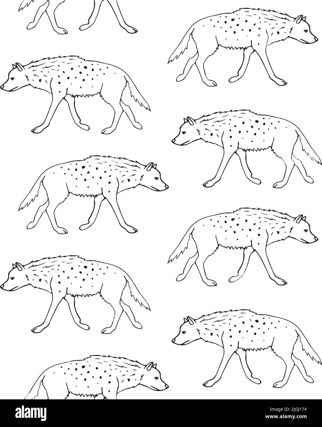 Vector seamless pattern of hand drawn hyena Stock Vector Image & Art ...