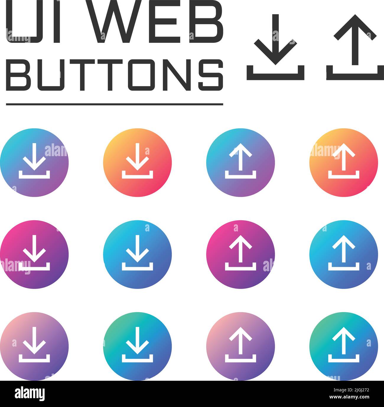 Set of vector browser buttons hi-res stock photography and images - Alamy