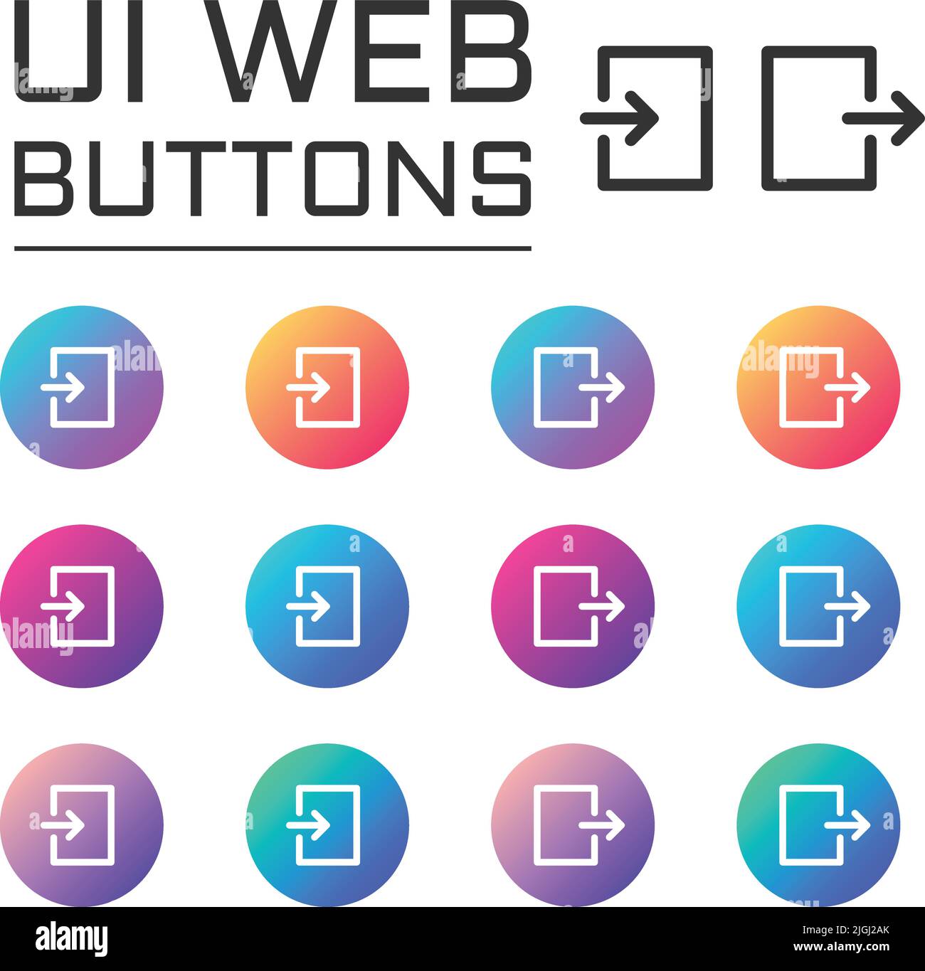 login logout account ui web button. ui elements Stock Vector Image ...