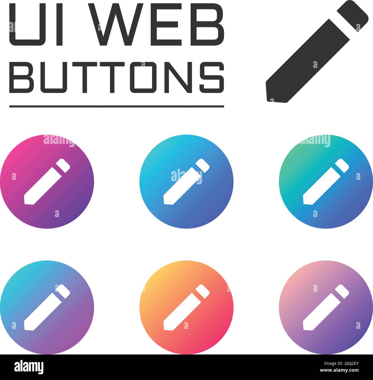 pencil ui web button. vector icons Stock Vector Image & Art - Alamy