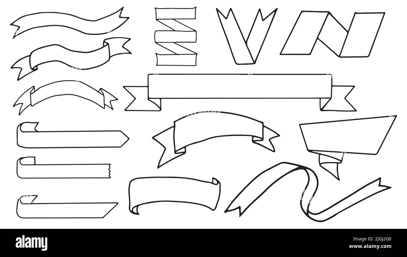 hand-drawn doodle vector banners Set Stock Vector Image & Art - Alamy