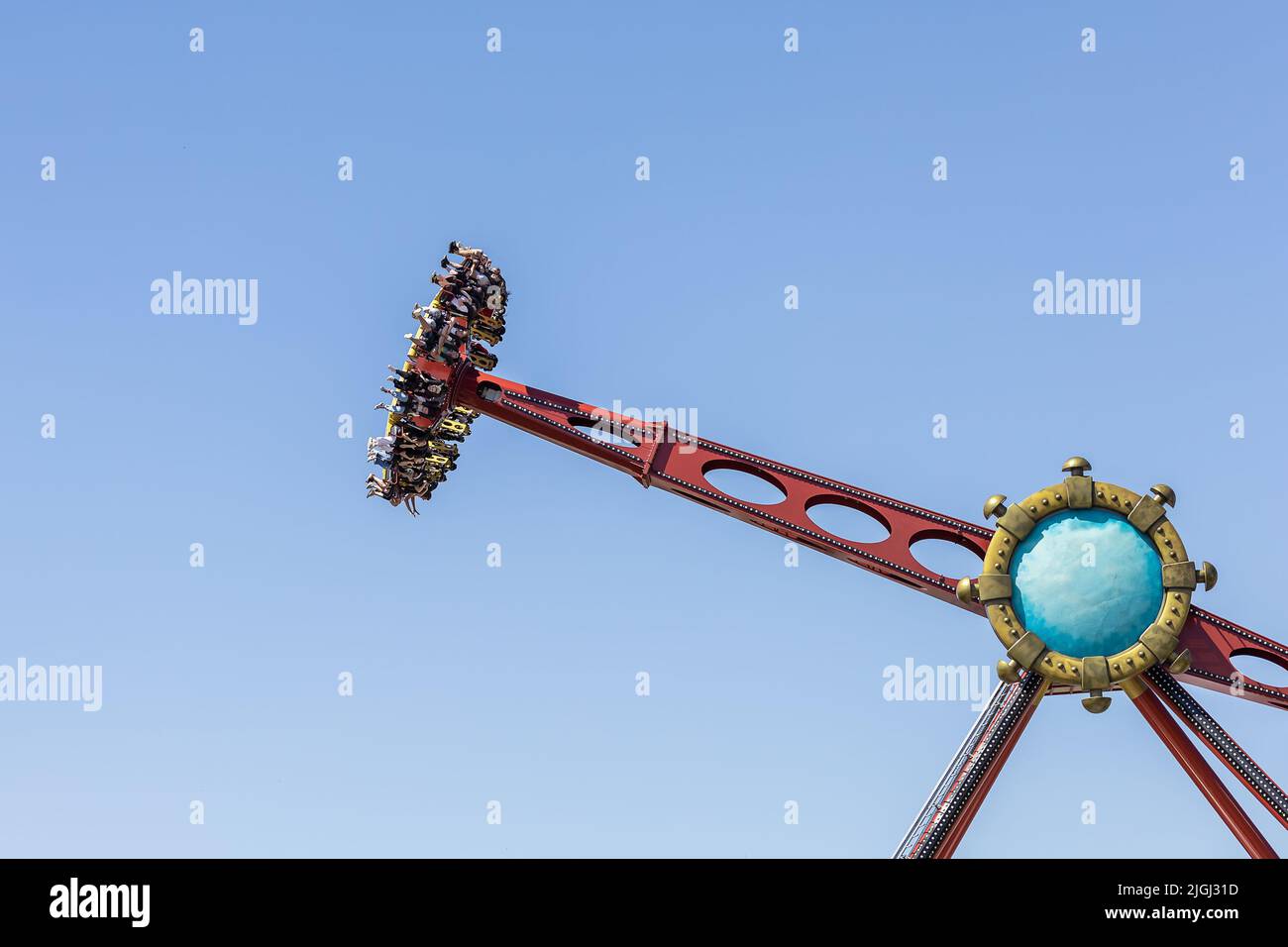Extreme pendulum ride spinning against hi-res stock photography and ...