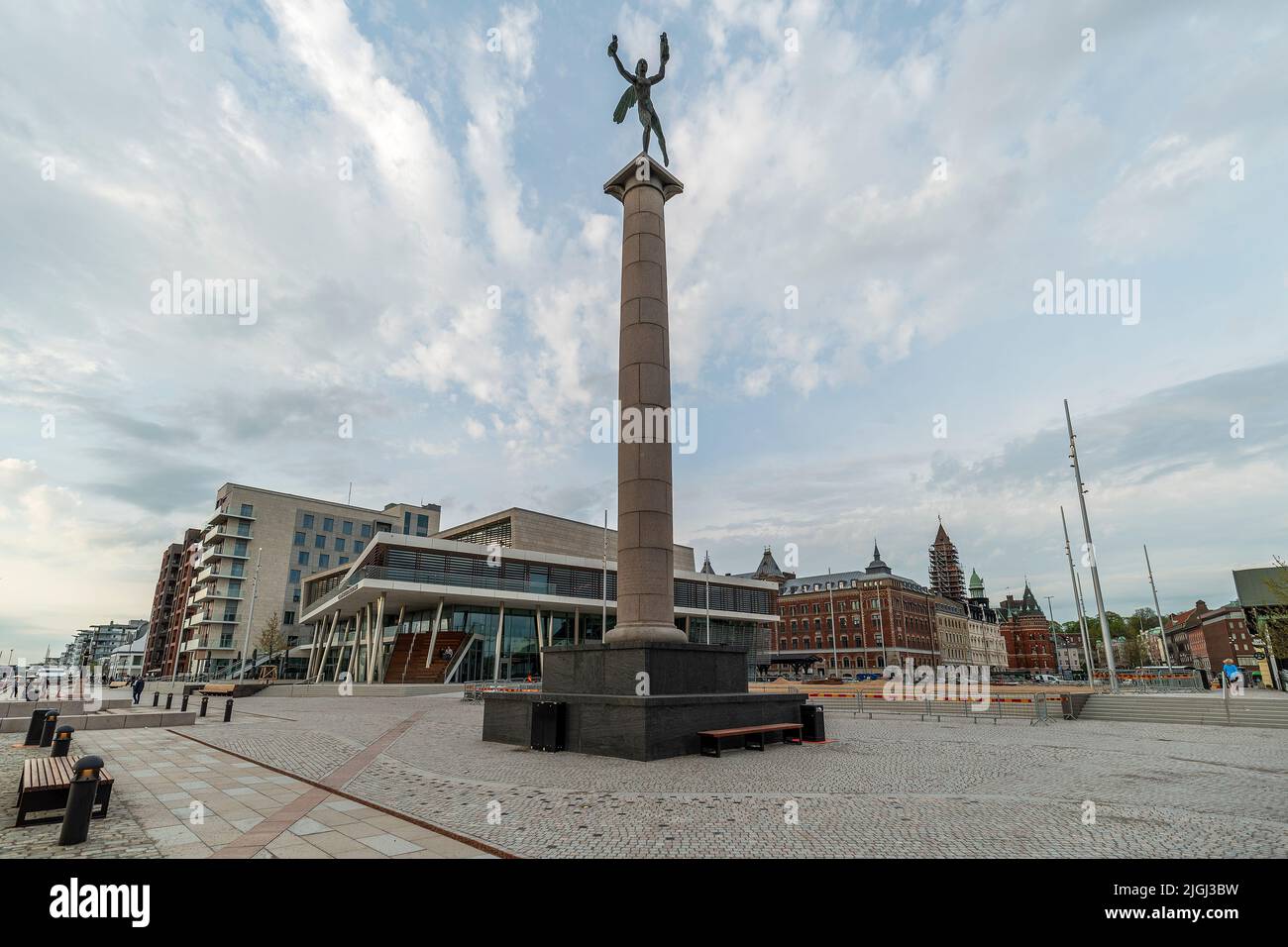 The maritime goddess statue located at the harbor of Helsingborg in ...