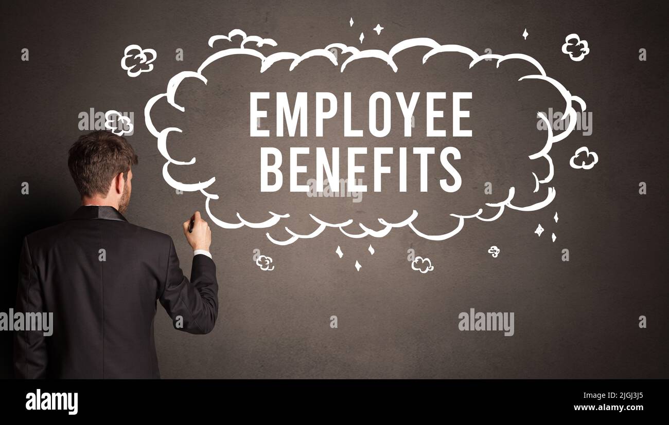 businessman drawing a cloud with inscription Stock Photo - Alamy