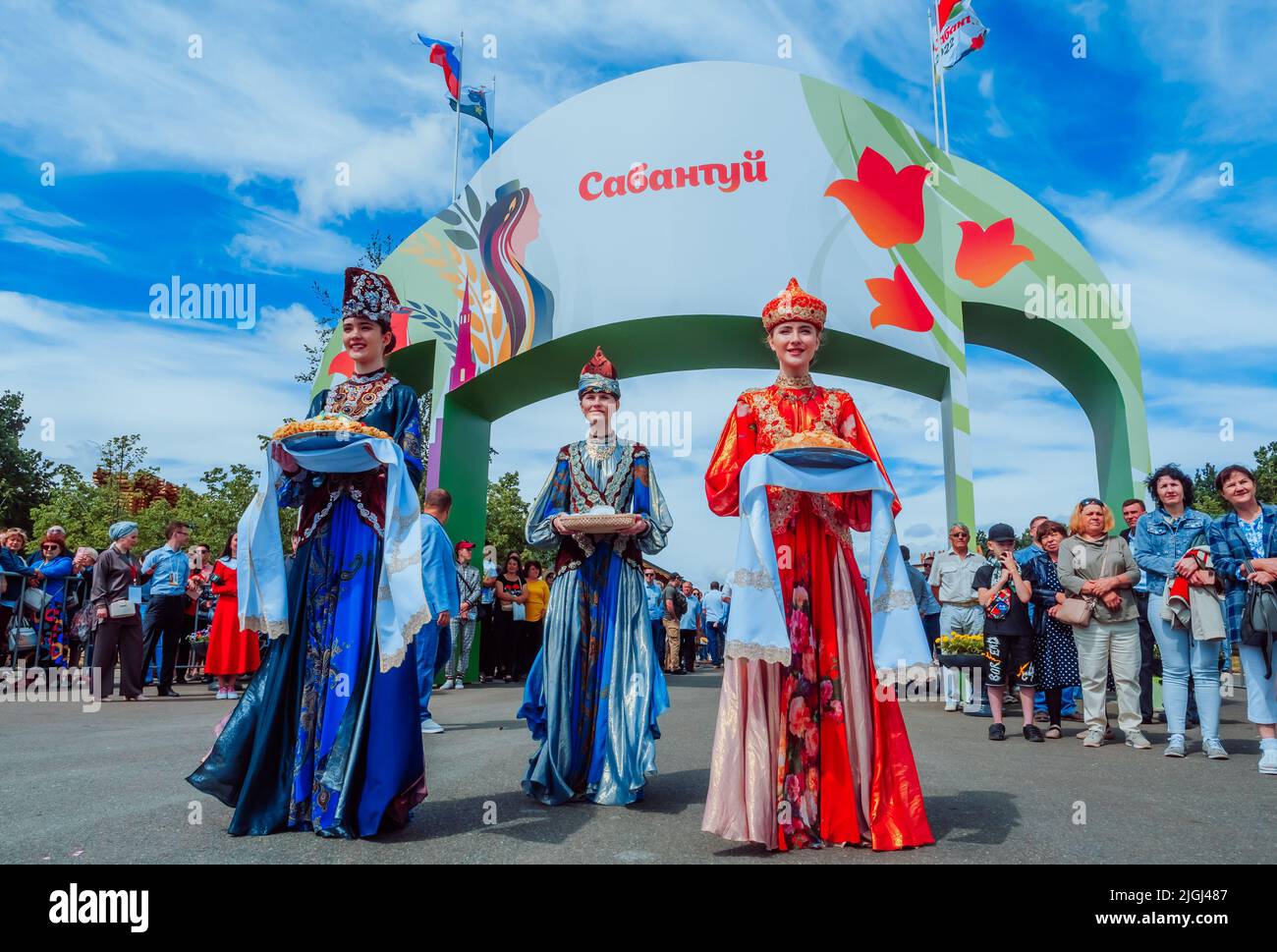 Kazan, Russia. June 19, 2022. Celebration of Sabantuy. A folk Tatar and ...
