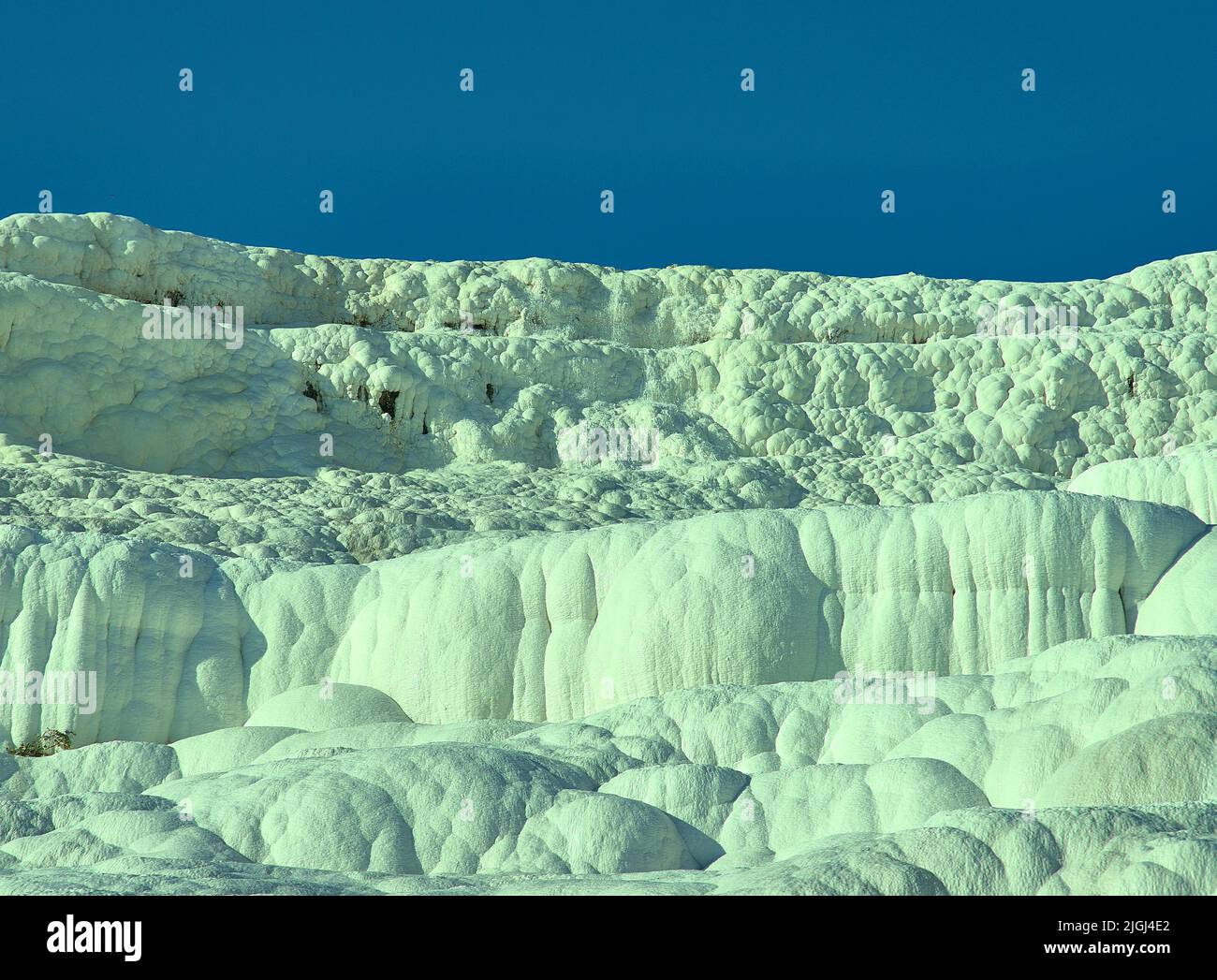 Natural travertine pools nd terraces in Pamukkale. Pamukkale, Turkey ...