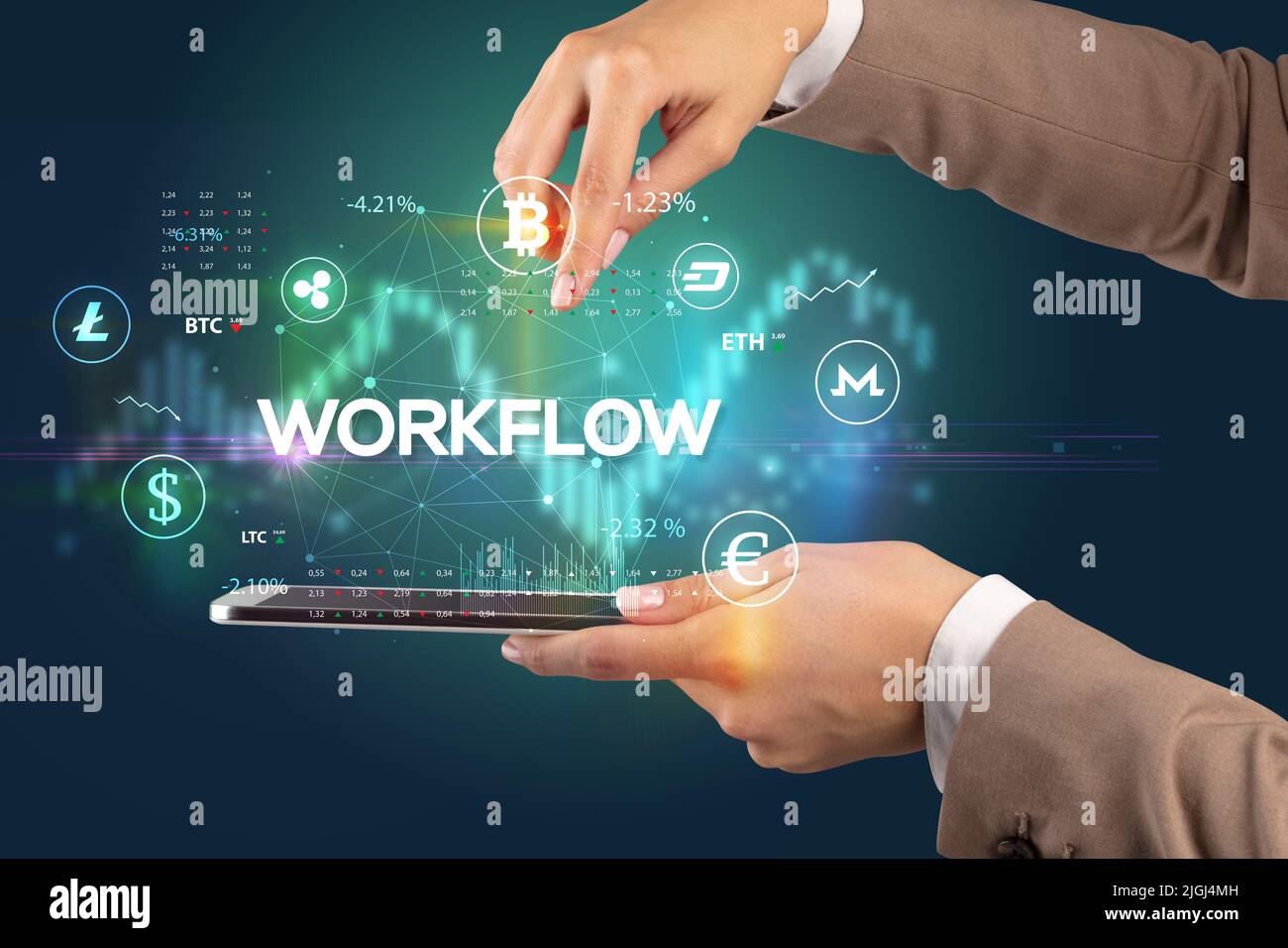 Close-up of a touchscreen with inscription Stock Photo - Alamy