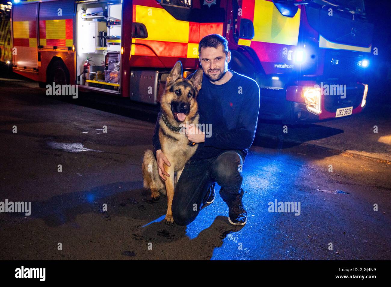 19-month-old German Shepherd Koba with owner William Herron after ...