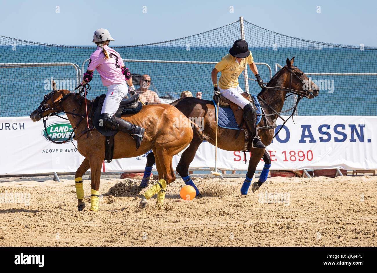 British Sand Polo on Sandbanks Beach Poole Dorset. 8th July 2022 Stock ...