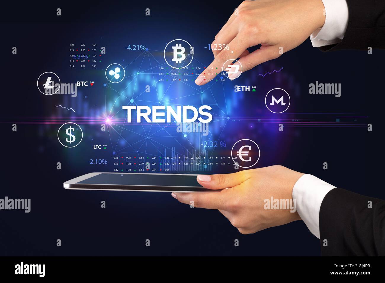 Close-up of a touchscreen with inscription Stock Photo - Alamy