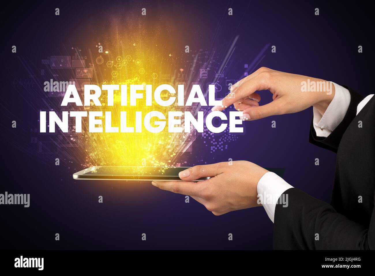 Close-up of a touchscreen with inscription Stock Photo - Alamy