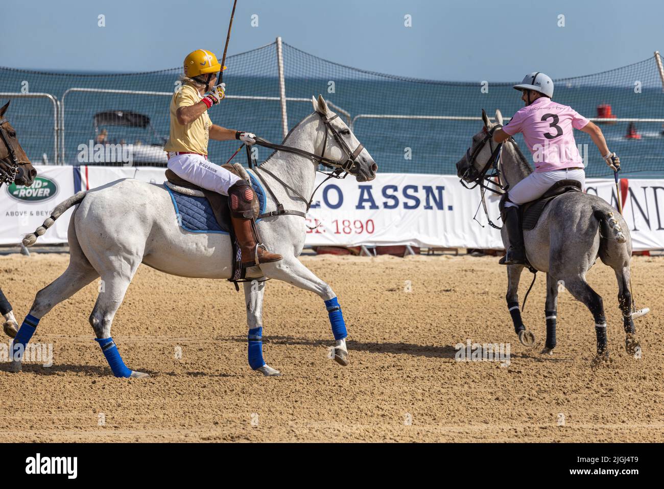 British Sand Polo on Sandbanks Beach Poole Dorset. 8th July 2022 Stock ...
