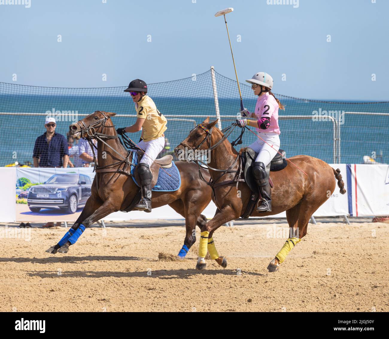 British Sand Polo on Sandbanks Beach Poole Dorset. 8th July 2022 Stock ...