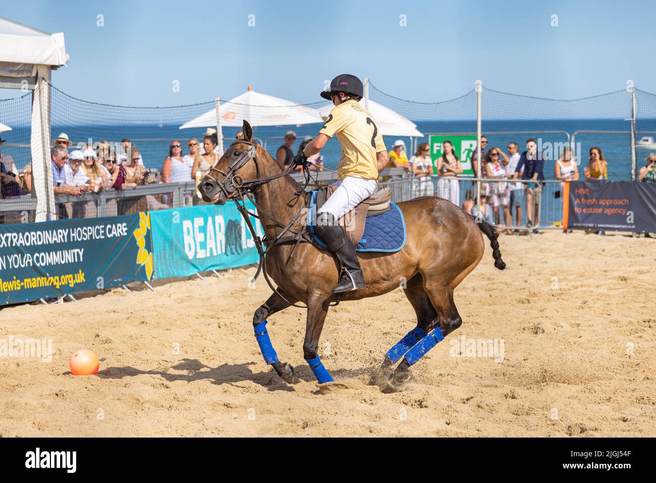 British Sand Polo on Sandbanks Beach Poole Dorset. 8th July 2022 Stock ...