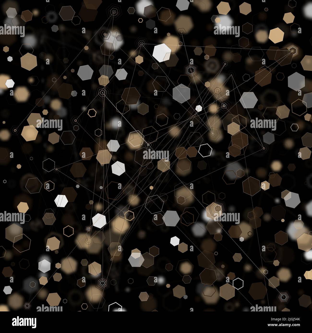 Illustration of an abstract light dots and blurred Hexagon backdrop ...