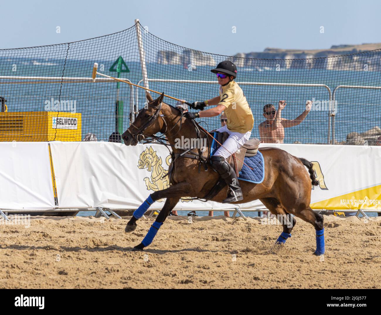 British Sand Polo on Sandbanks Beach Poole Dorset. 8th July 2022 Stock ...