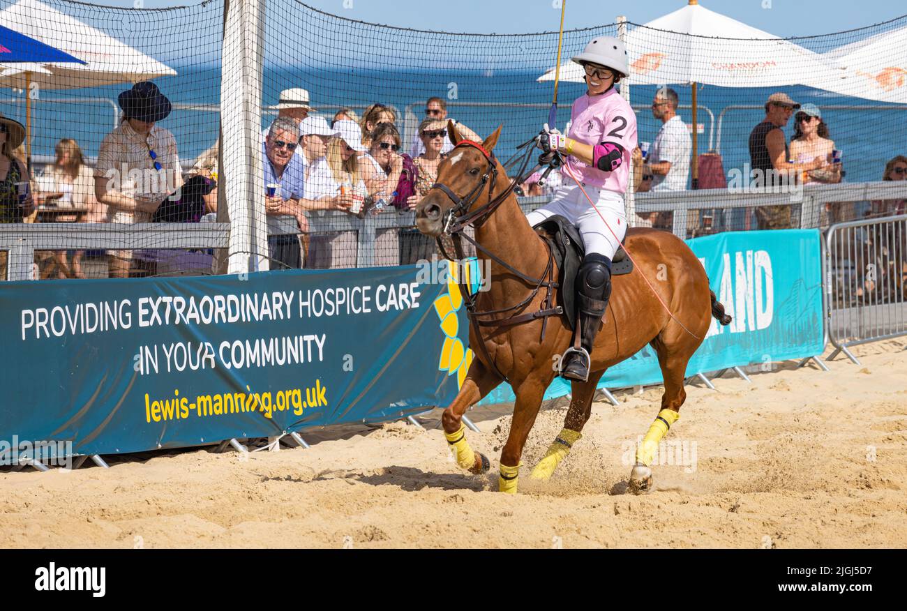 British Sand Polo on Sandbanks Beach Poole Dorset. 8th July 2022 Stock ...