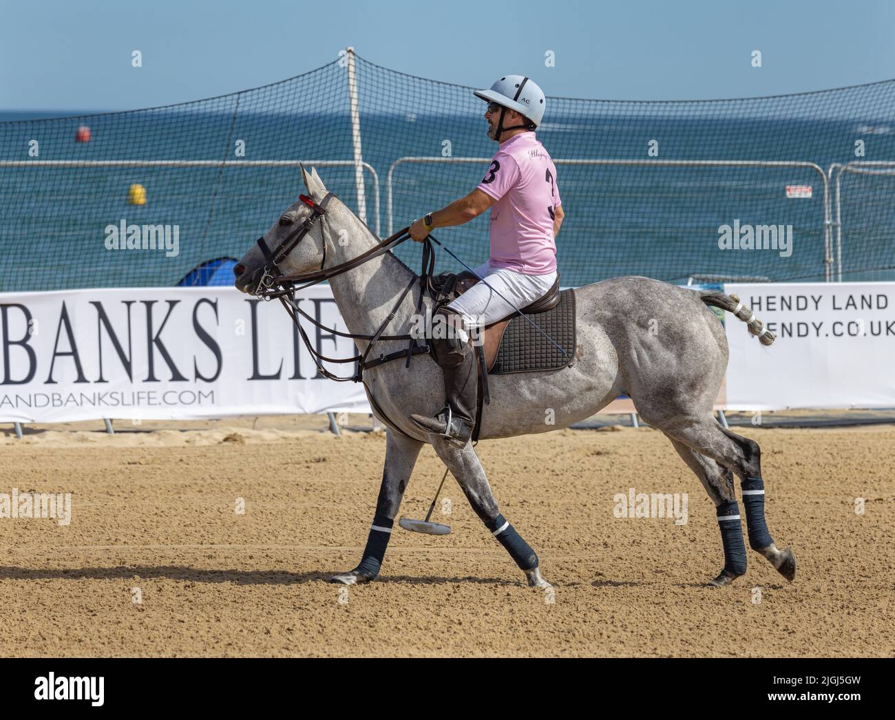 British Sand Polo on Sandbanks Beach Poole Dorset. 8th July 2022 Stock ...