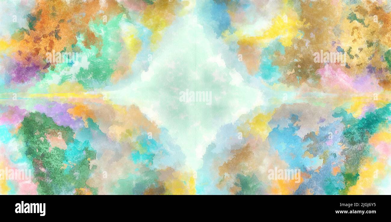 Digital painterly watercolor bright fractal stylized background ...