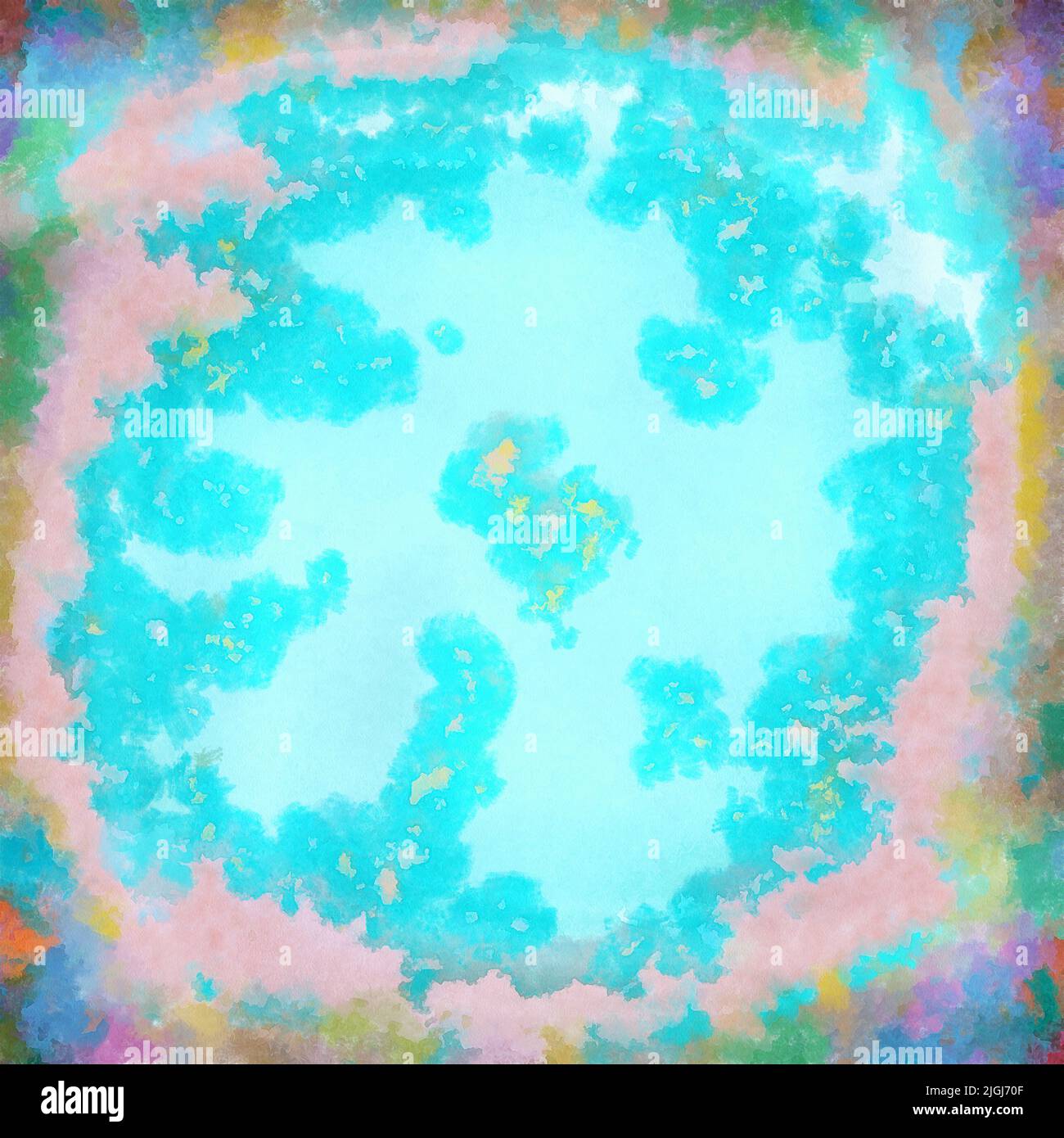 Digital painterly watercolor texture card in fractal style useful for ...