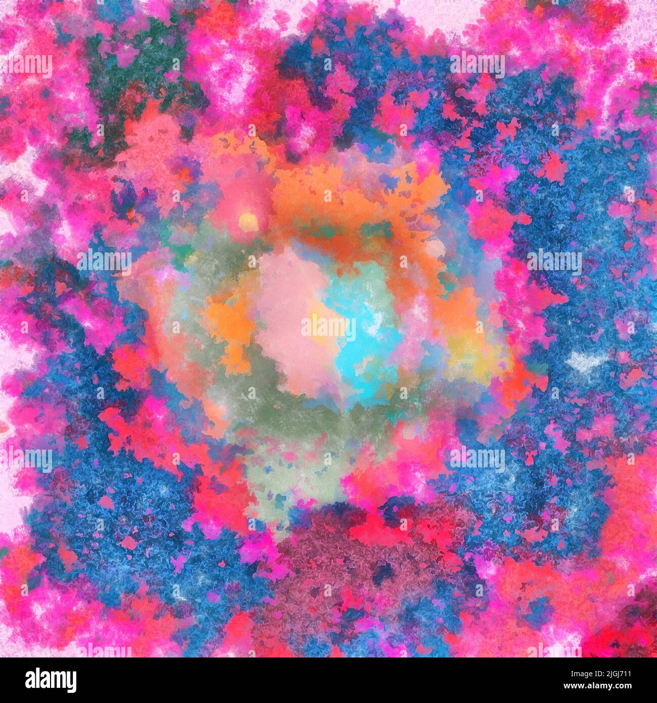 Digital painterly watercolor texture card in fractal style useful for ...