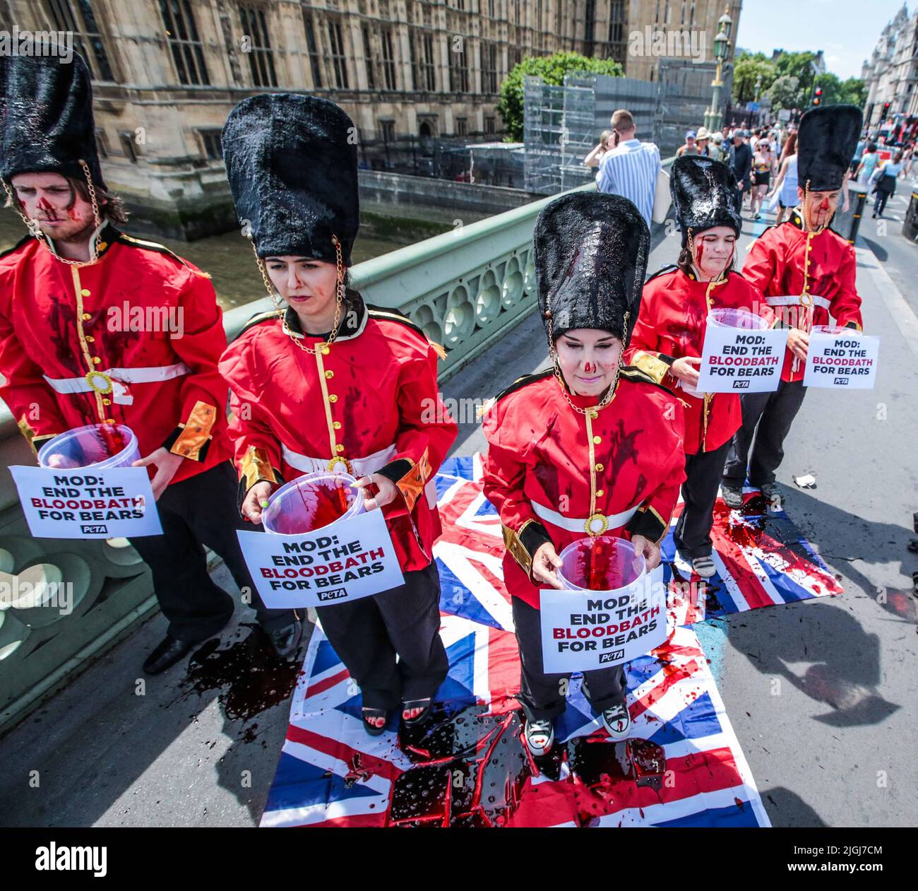 People dresed like grenadier soldier protestimg hi-res stock ...