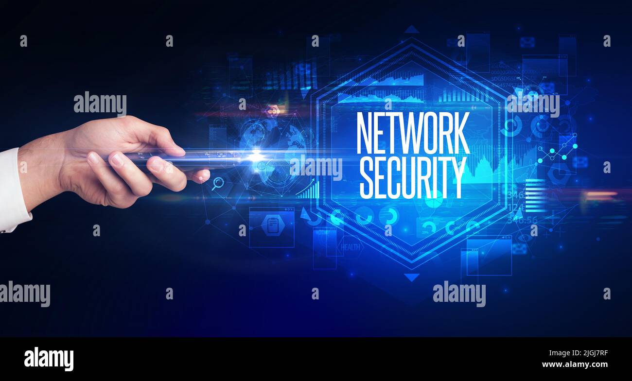 hand holding wireless peripheral, cyber security concept Stock Photo ...