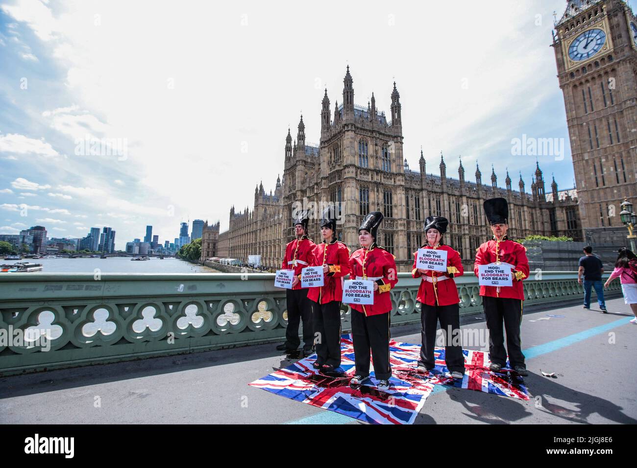 London 11 July 2022 PETA activist staged a protest ,pouring fake blood ...
