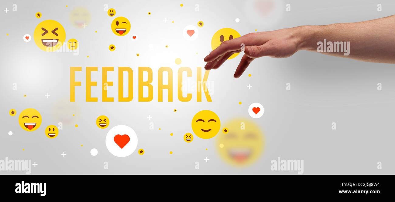 Close-Up of cropped hand pointing at social media concept Stock Photo ...