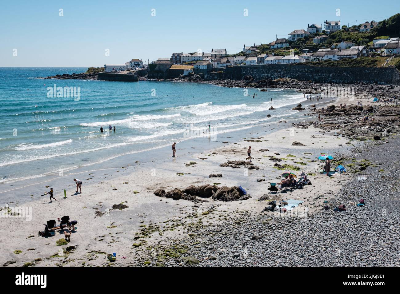 View of Coverack beach, Cornwall Stock Photo - Alamy