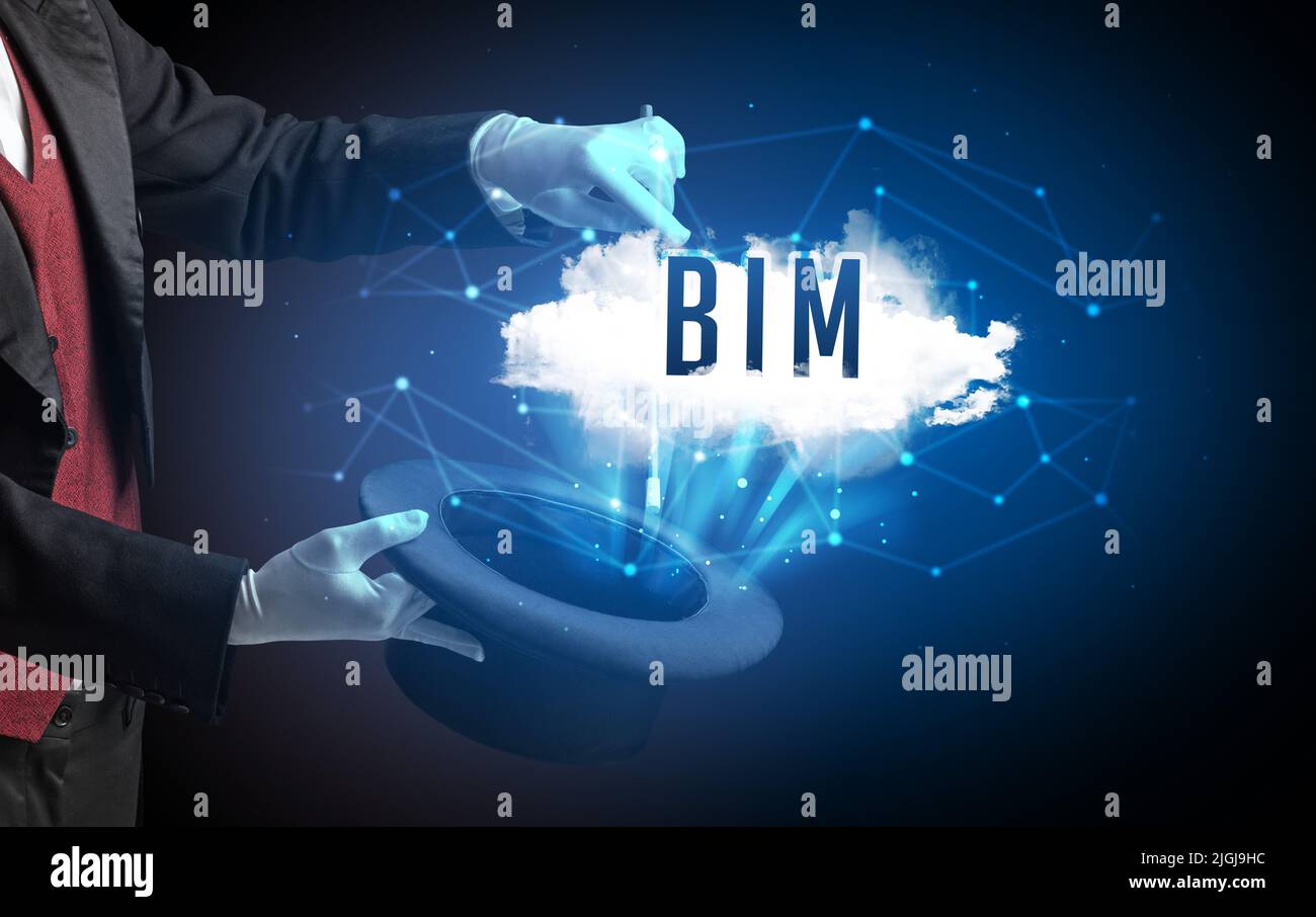 Magician or illusionist is showing magic trick Stock Photo - Alamy