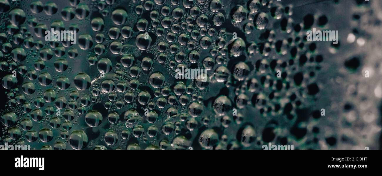 Many Water Rain Drops wet window condensation on glass. Fresh ...