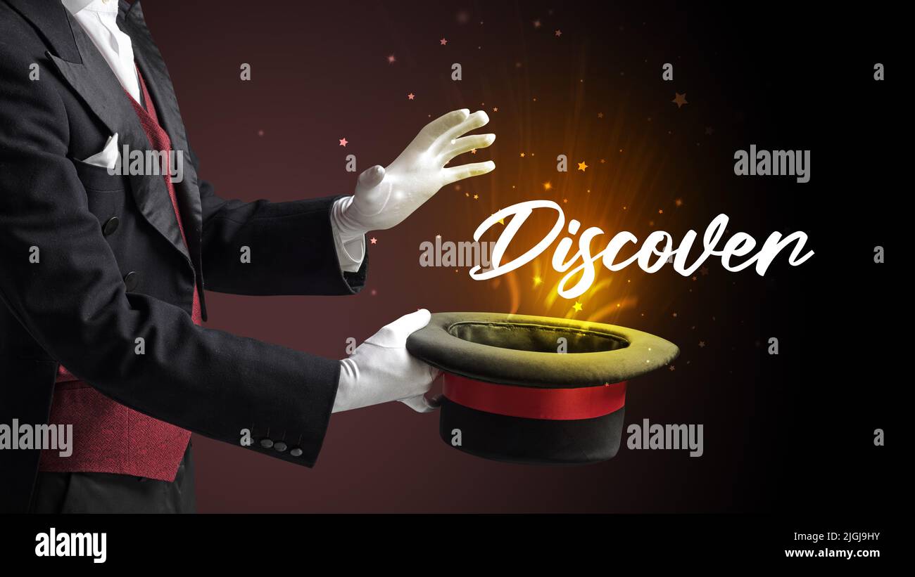 Old Magician is showing magic trick Stock Photo - Alamy