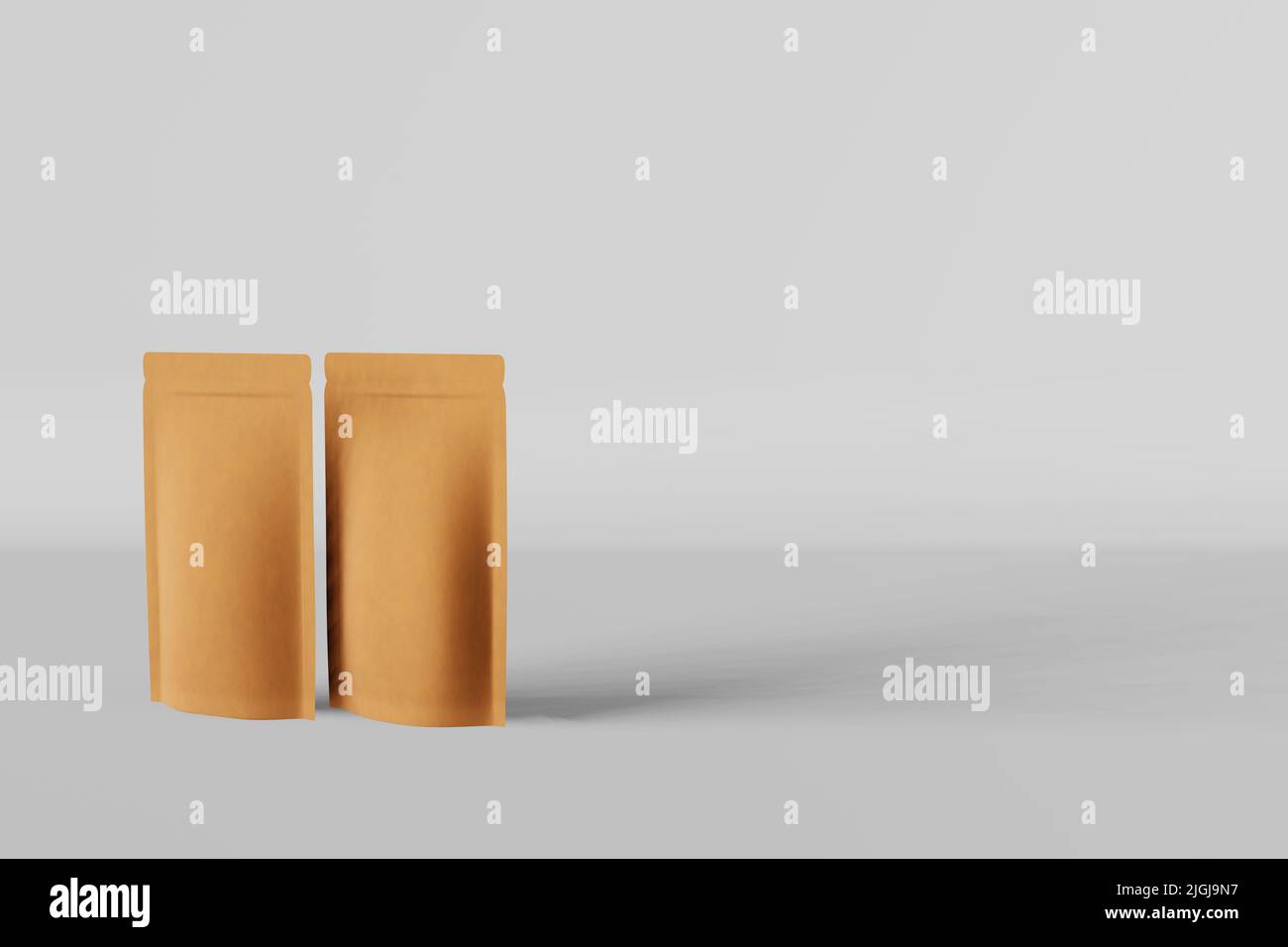 Paper pouch bags mockup white background isolated 3D render ...