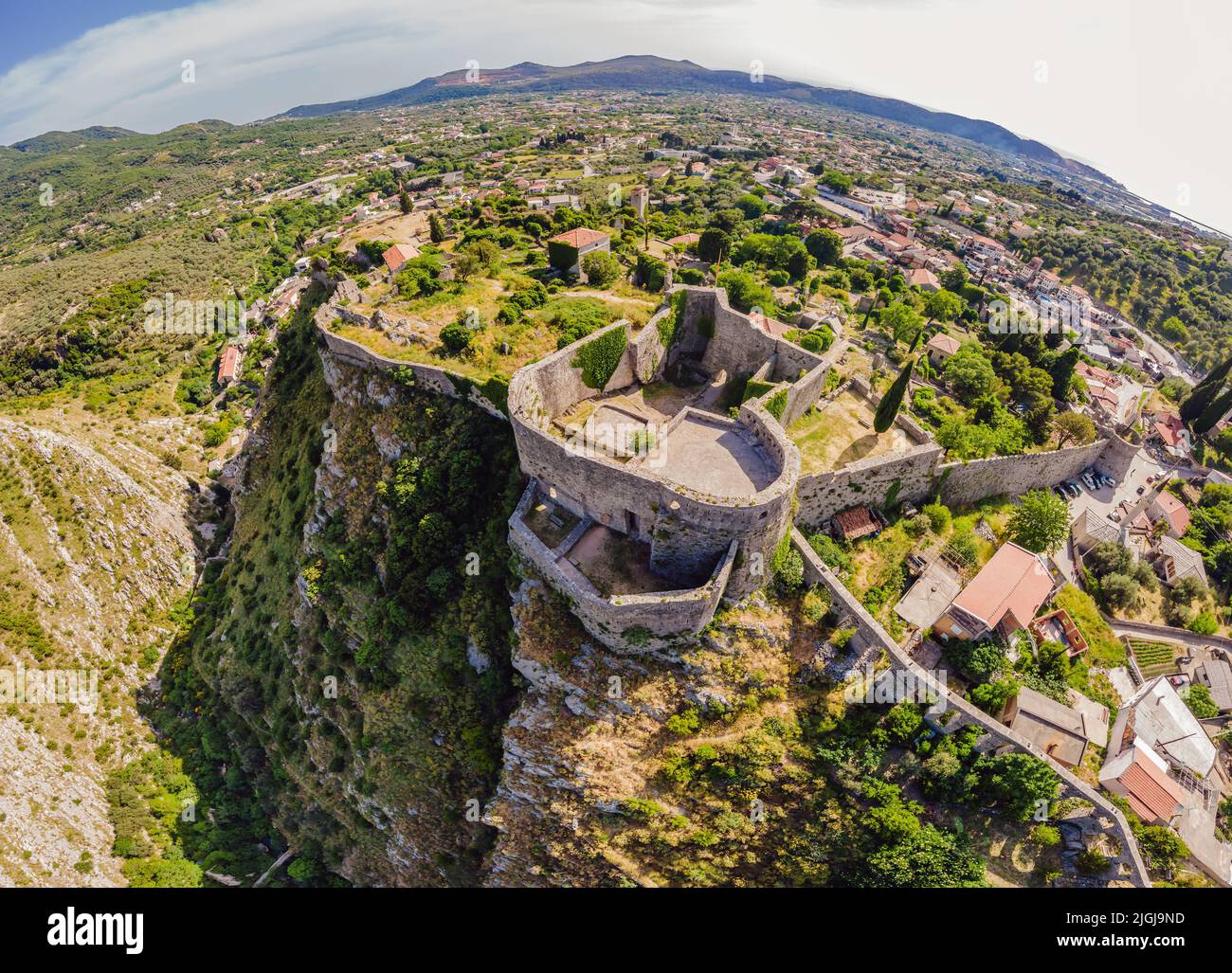 Old city. Sunny view of ruins of citadel in Stari Bar town near Bar ...