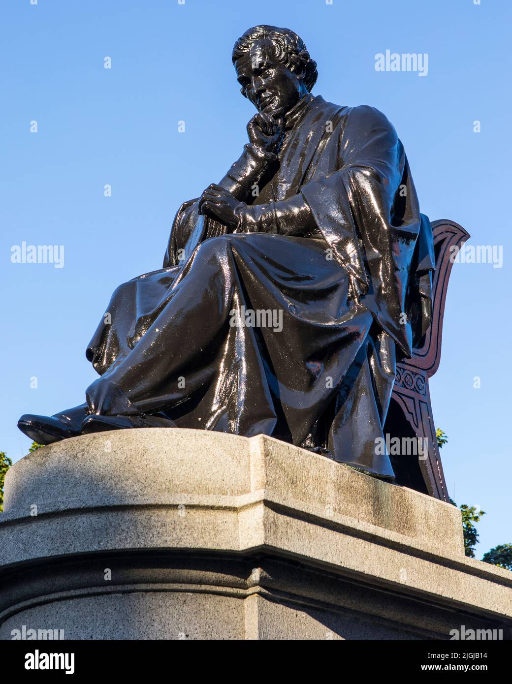 A statue of historic British chemist Thomas Graham, located on George ...