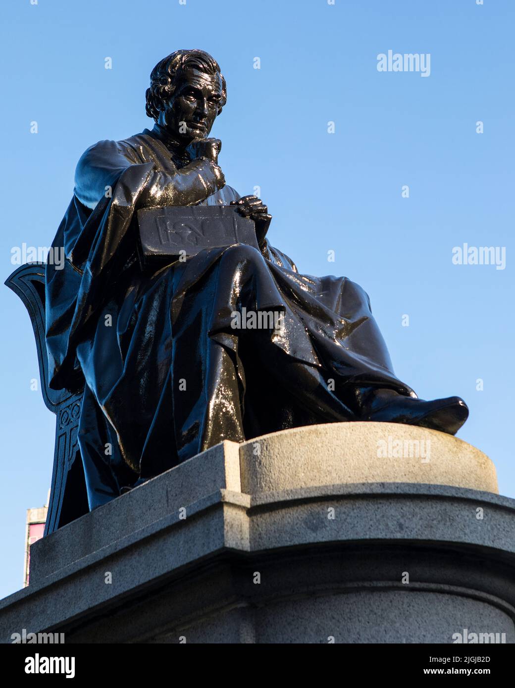 A statue of historic British chemist Thomas Graham, located on George ...